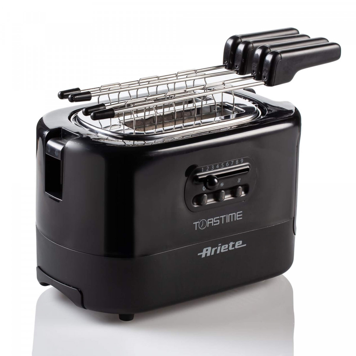 Black toaster with pliers for 2 slices | Ariete