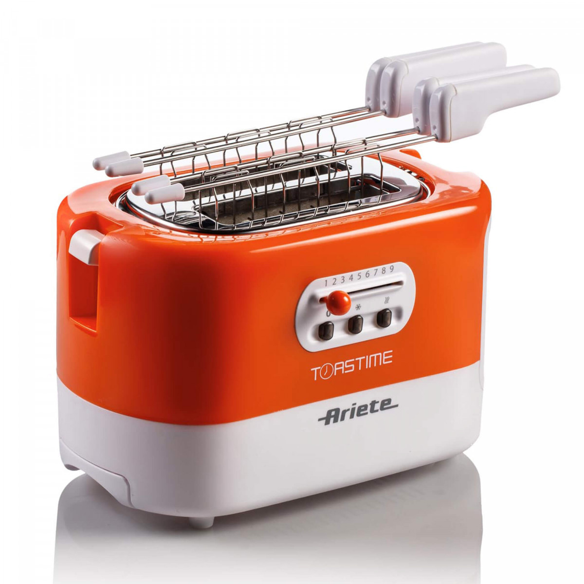 Orange Toaster with 2 Slice Tongs | Toastime | Ariete