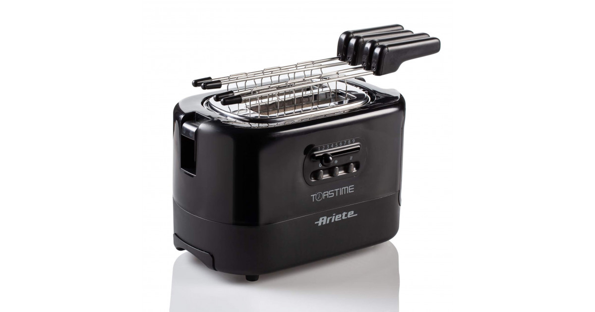 Black toaster with pliers for 2 slices | Ariete