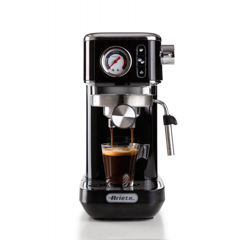 Metal Coffee Machine with Pressure Gauge Black | Espresso 1381 | Ariete