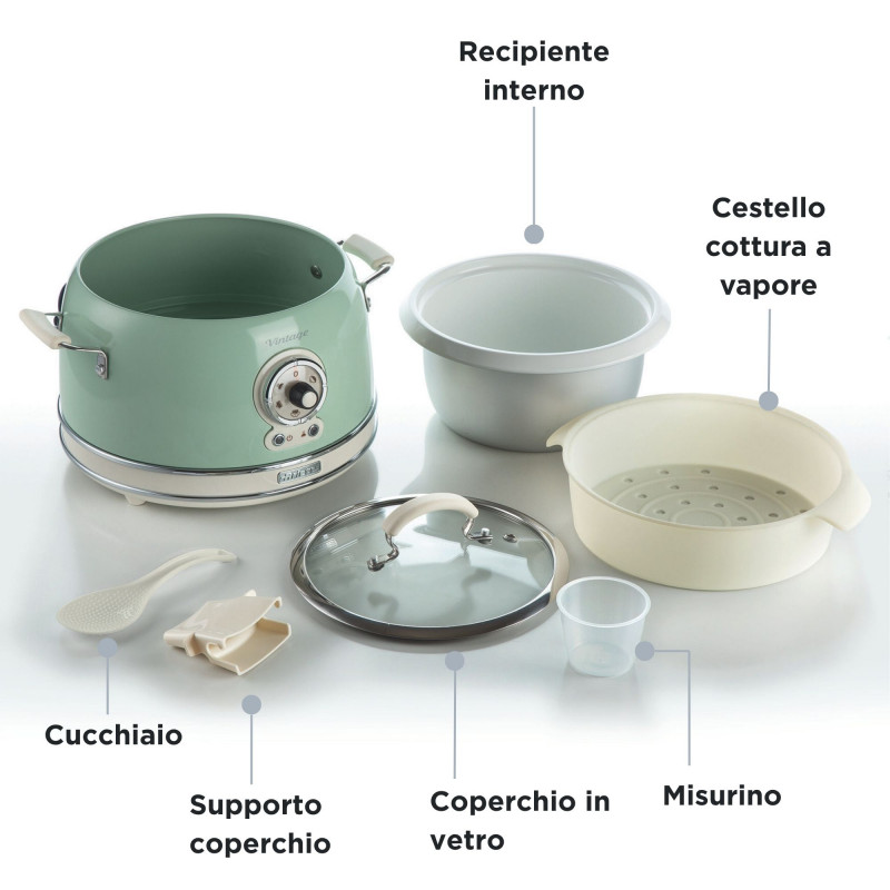 Electric Green Rice Cooker | Rice Cooker & Slow Cooker | Ariete