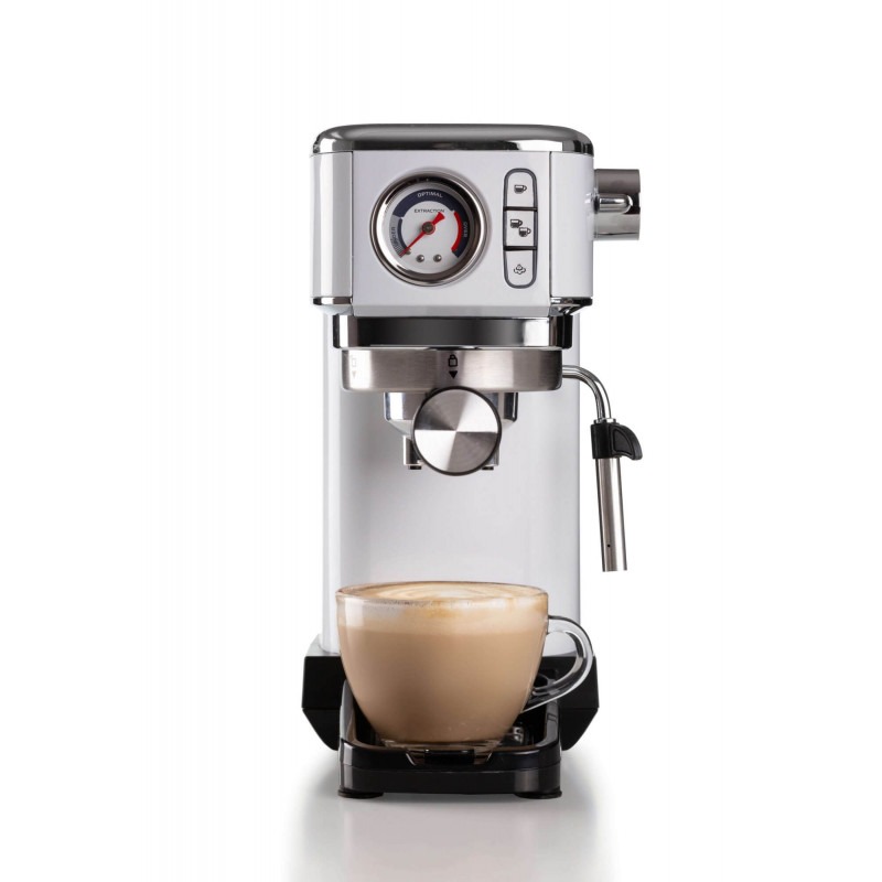 Metal Coffee Machine with Pressure Gauge White | Espresso 1381 | Ariete