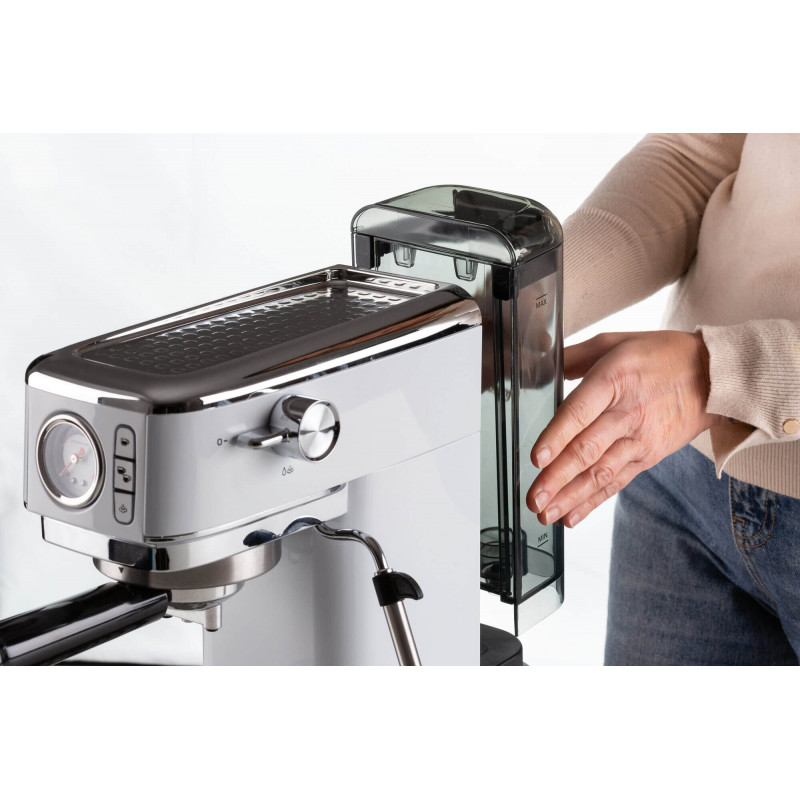 Metal Coffee Machine with Pressure Gauge White | Espresso 1381 | Ariete