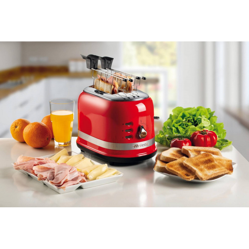 Red 2 slice toaster with tongs | Toaster Modern Line | Ariete